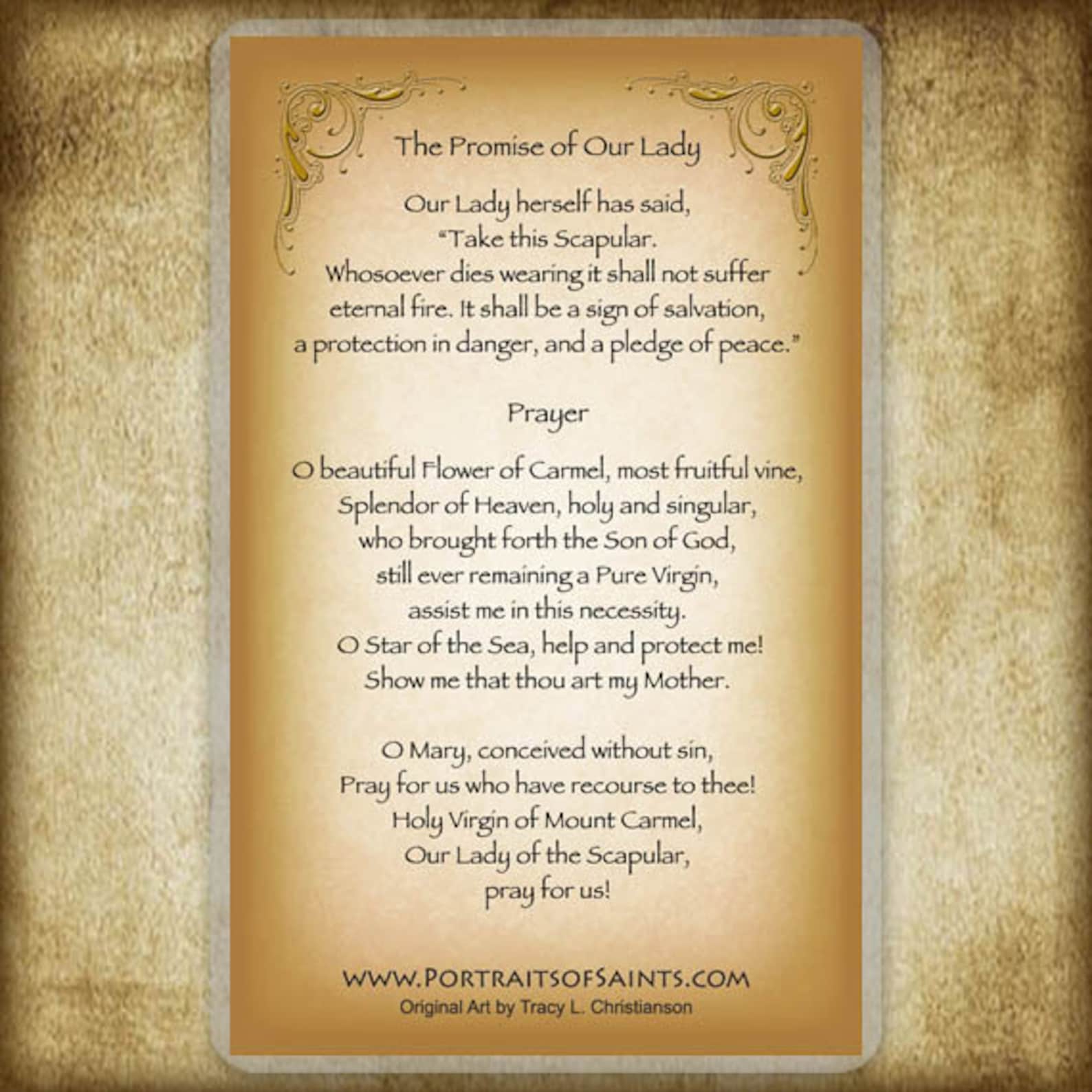 Our Lady of Mount Carmel Prayer Card - Etsy