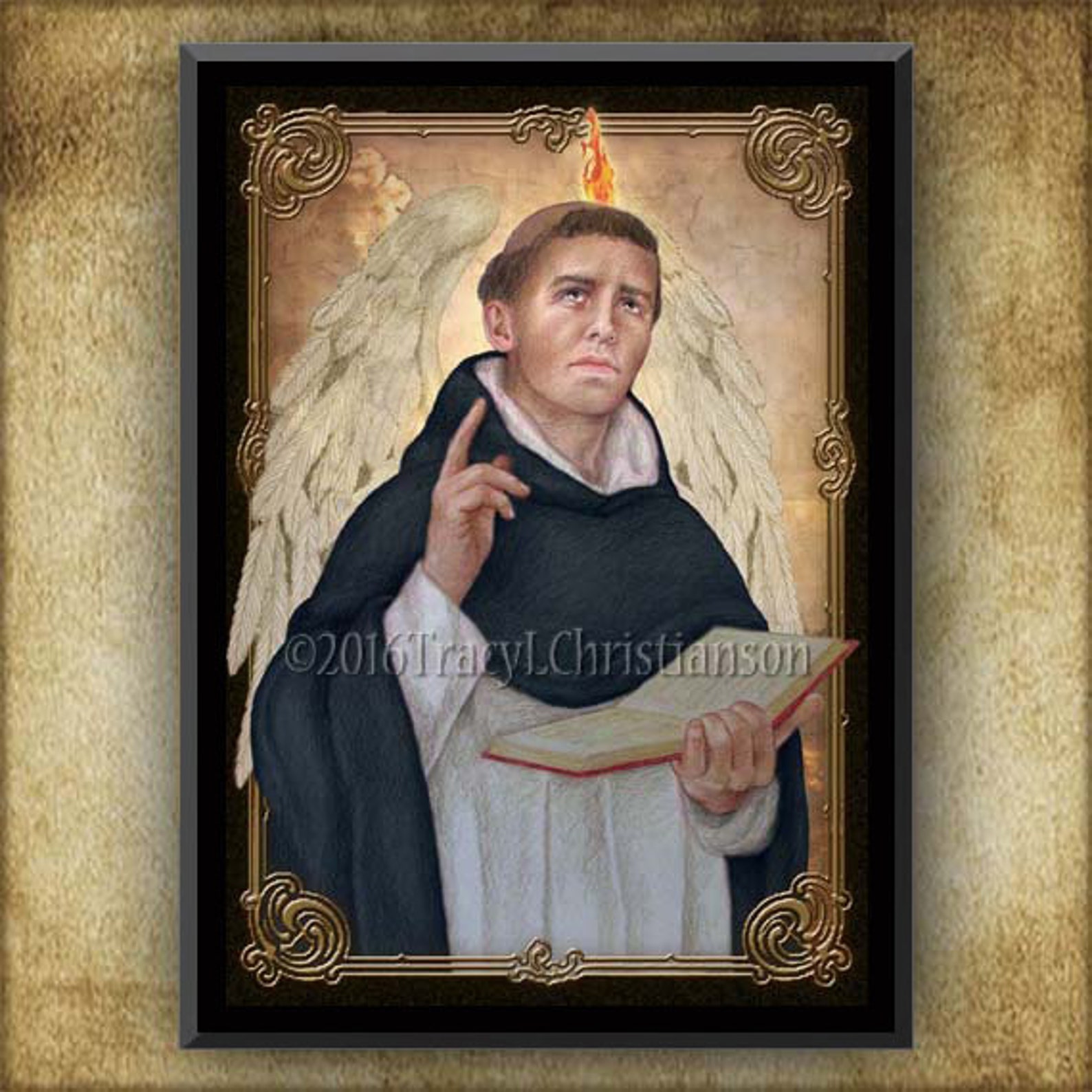 St. Vincent Ferrer Wood Icon & Holy Card GIFT SET, Catholic Patron of ...