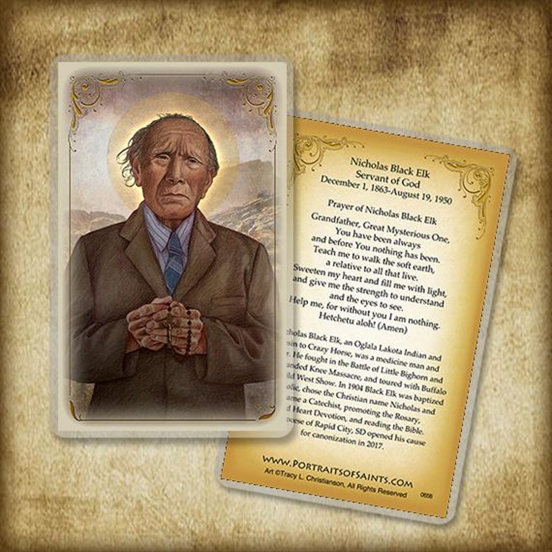 Nicholas Black Elk Holy Card/prayer Card, American Indian Convert ...