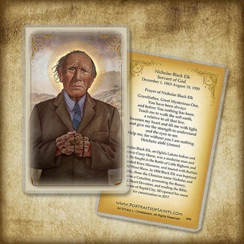 Nicholas Black Elk Holy Card/prayer Card, American Indian Convert ...