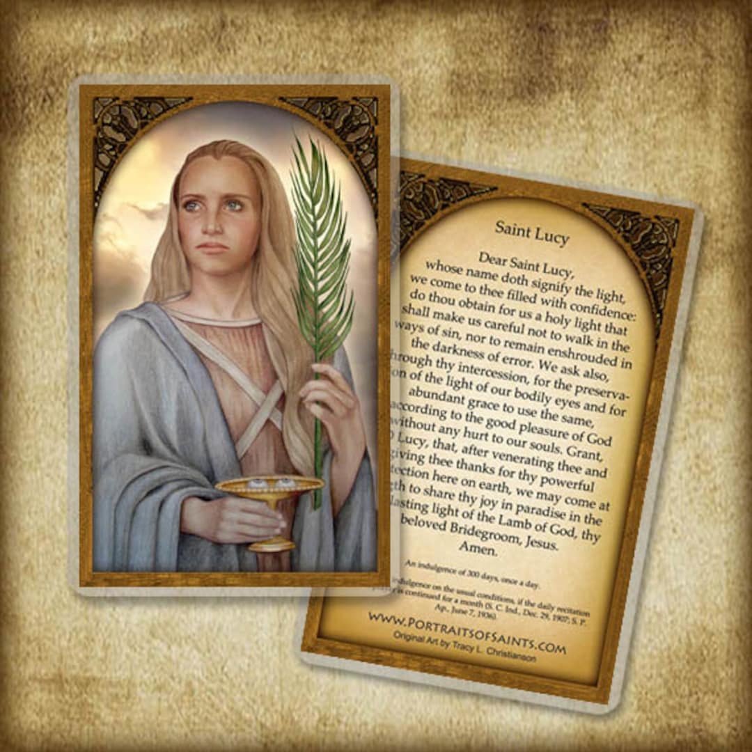 St. Lucy Prayer Card, Patron of the Blind - Etsy
