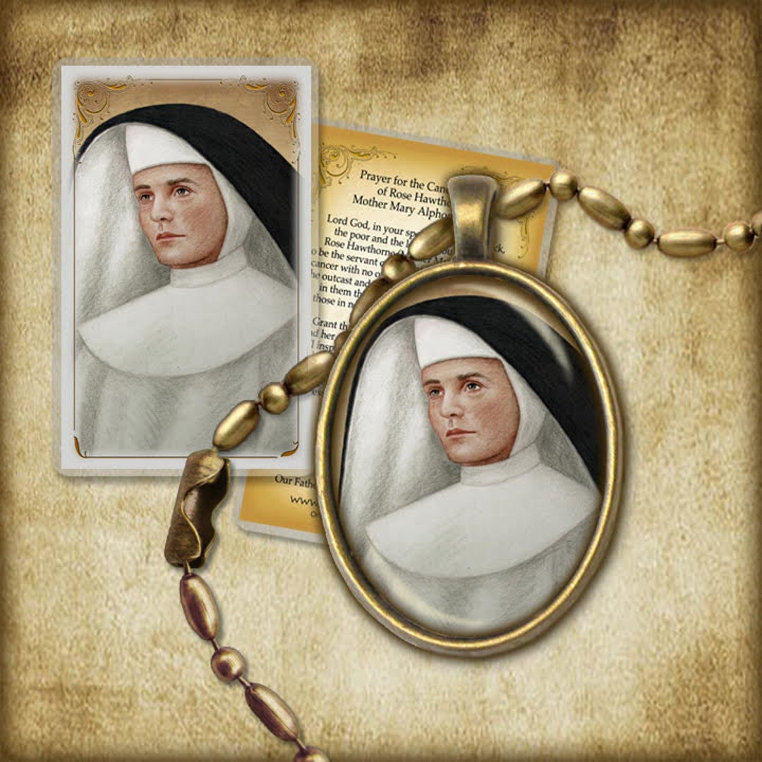 Rose Hawthorne Pendant and Holy Card GIFT SET, Saint for Nurses - Etsy