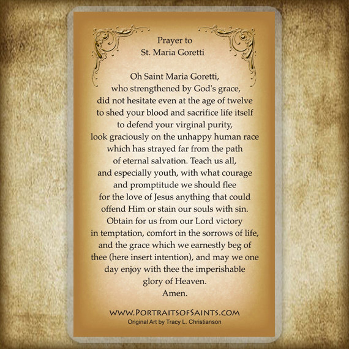 St. Maria Goretti Prayer Card Saint for Purity - Etsy UK