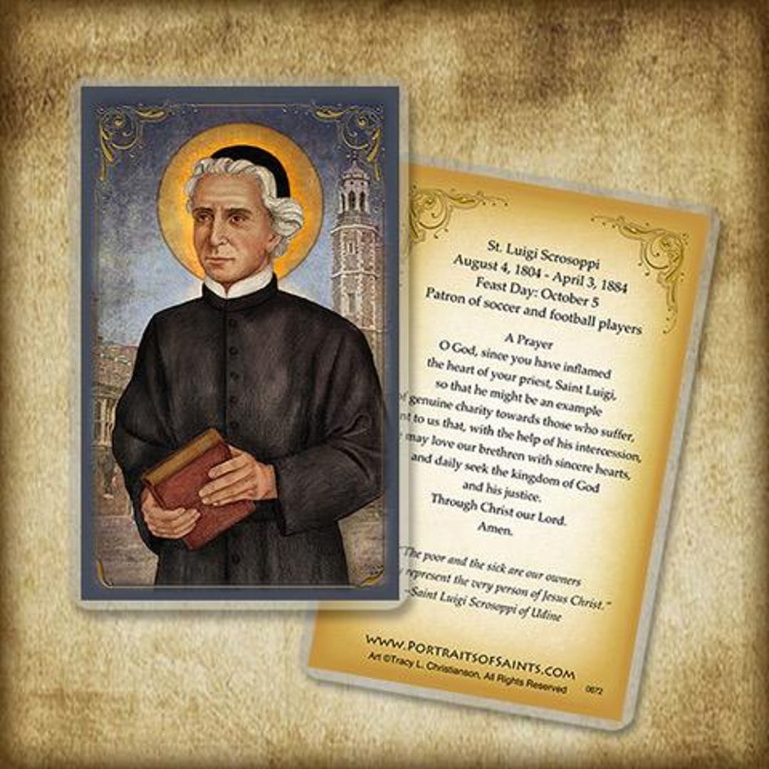 St. Luigi Scrosoppi Holy Card/prayer Card, Football/soccer Patron Saint ...