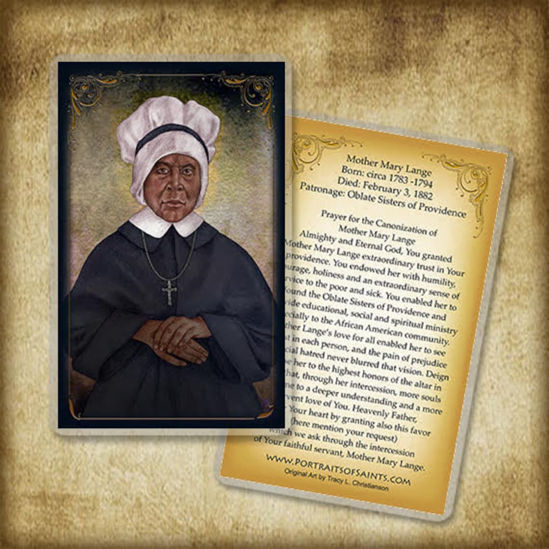 Mother Mary Lange Holy Card, Catholic Prayer Card - Etsy