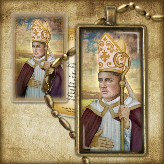 St. Eoghan of Ardstraw Pendant and Holy Card GIFT SET for | Etsy