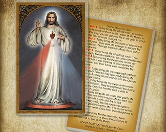 Divine Mercy Chaplet Catholic Prayer Card Devotion Catholic Gift ...