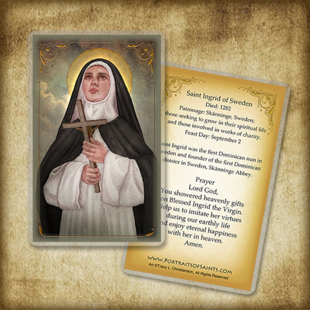 St. Ingrid of Sweden Holy Card/prayer Card, Patron of Those Seeking to ...