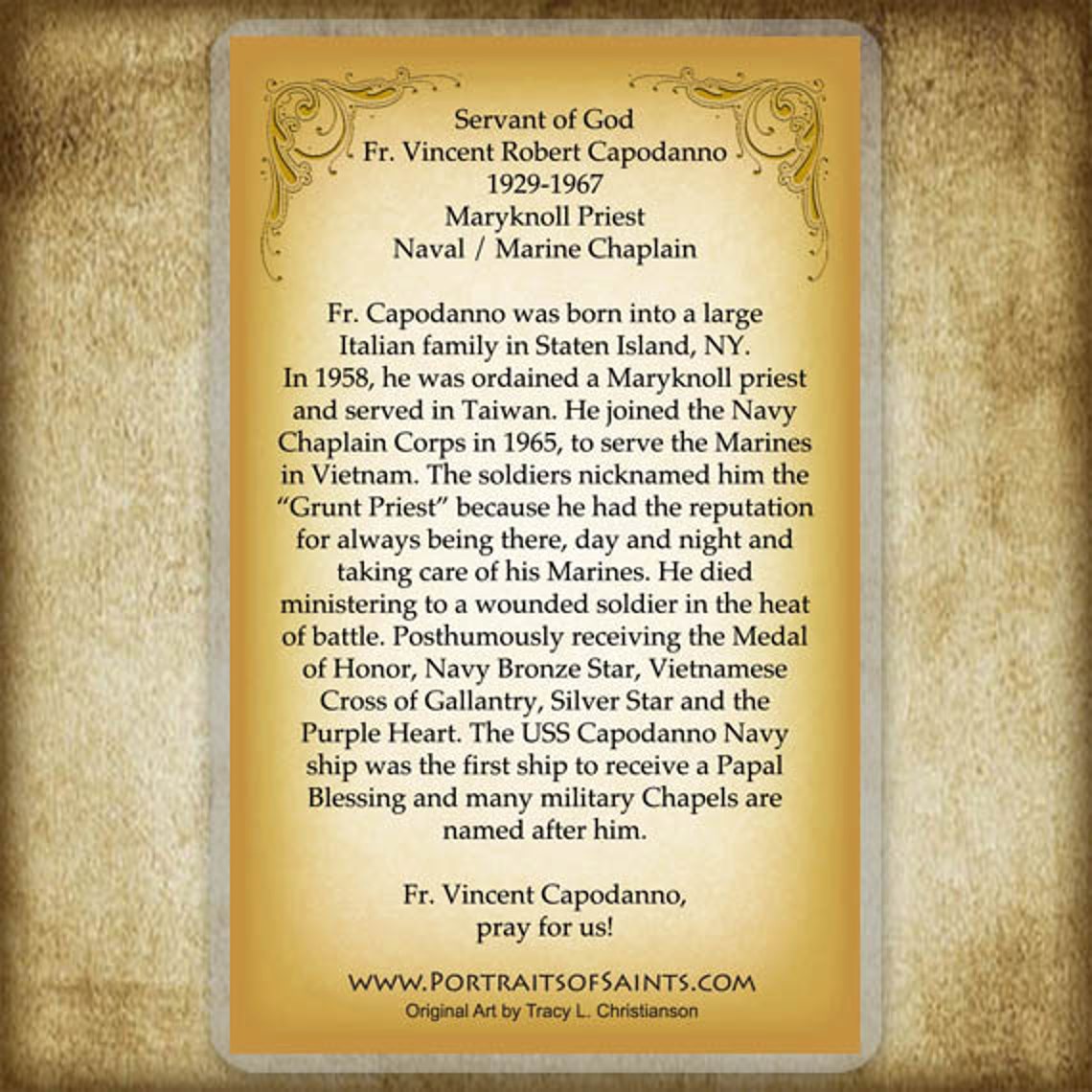 Fr. Vincent Capodanno Holy Card Marine Chaplain That Was - Etsy