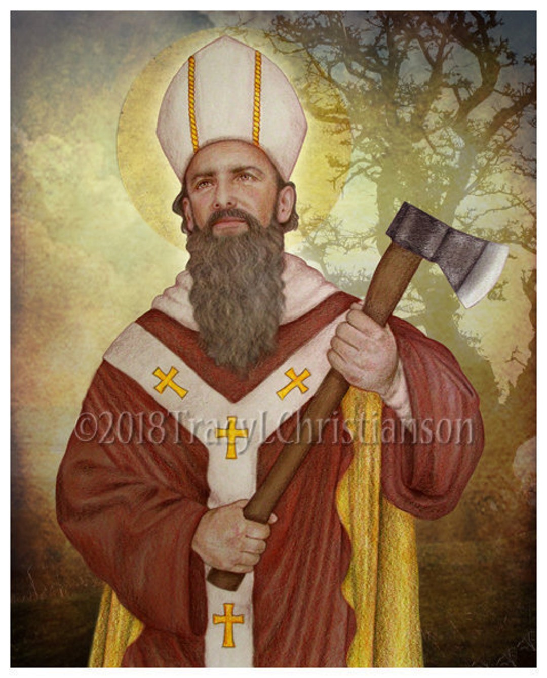 St. Boniface Art Print, Catholic Patron Saint - Etsy