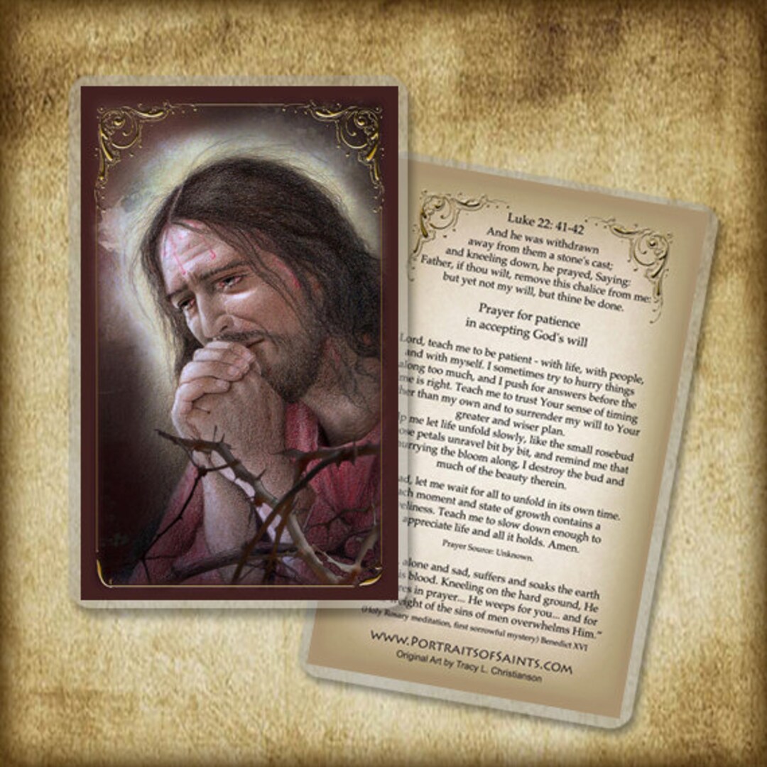 The Agony of Jesus Holy Card, Suffering Jesus - Etsy