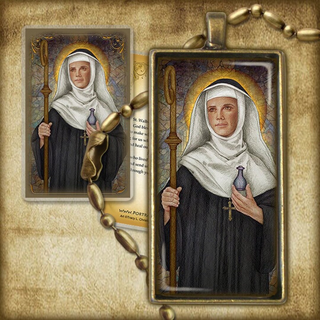 St. Walburga Pendant and Holy Card GIFT SET, Patron of Sailors - Etsy