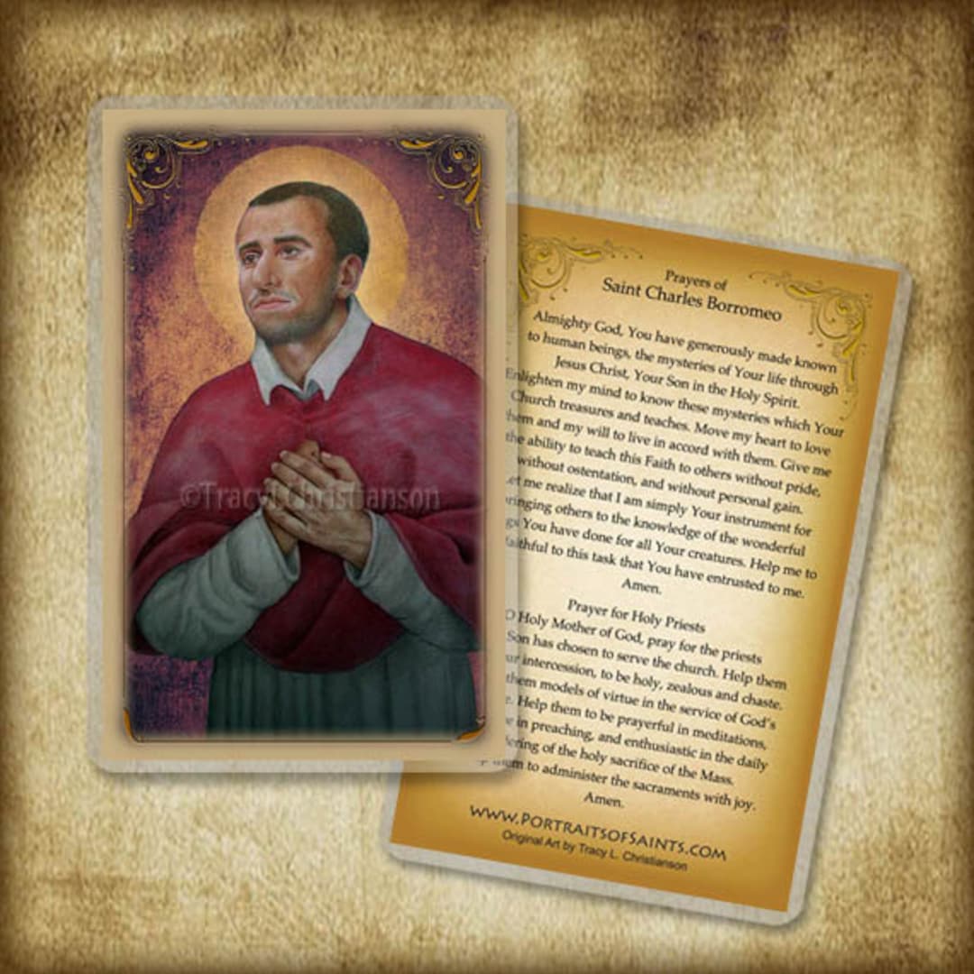 St. Charles Borromeo Prayer Card, Patron of Catechists - Etsy