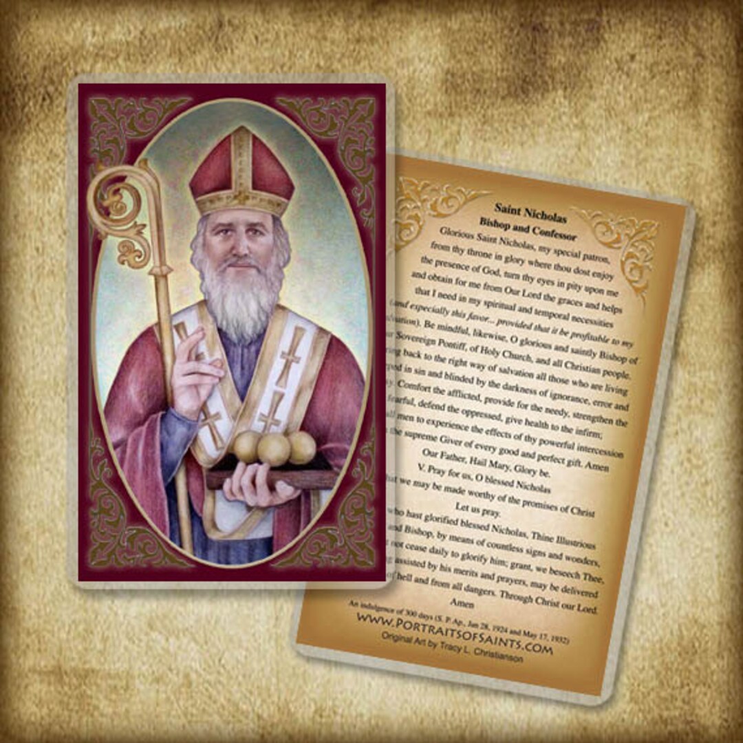 St. Nicholas Holy Card, Patron of Children - Etsy