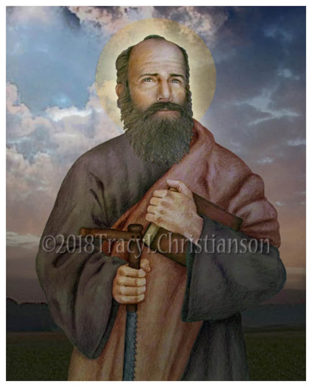 St. Simon the Apostle Print, Catholic Fine Art - Etsy