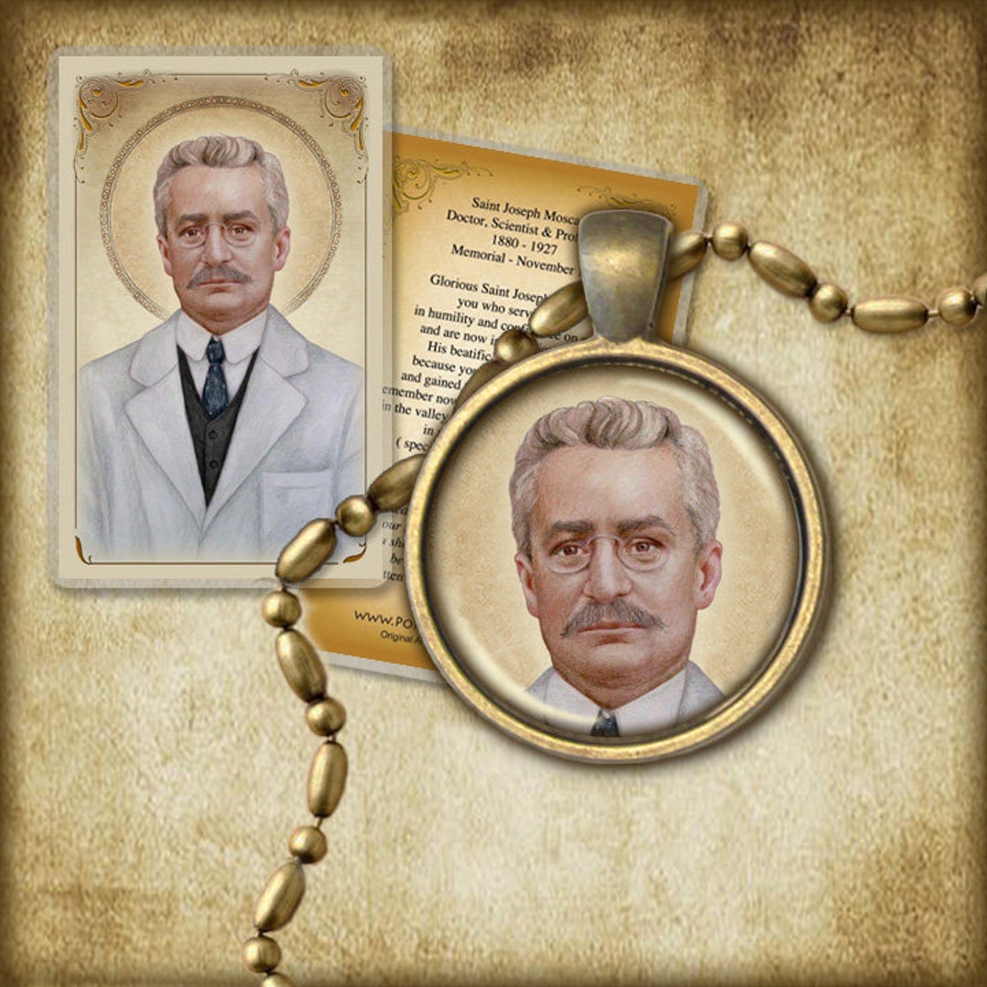 St. Giuseppe (joseph) Moscati Pendant and Holy Card GIFT SET Catholic ...