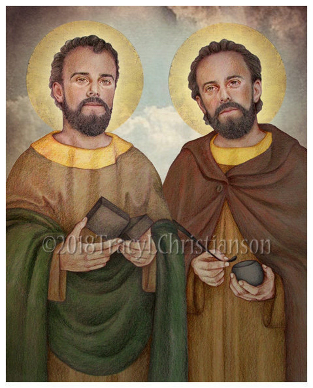 Sts. Cosmas and Damian Fine Art Print, Catholic Patron Saint of Doctors ...