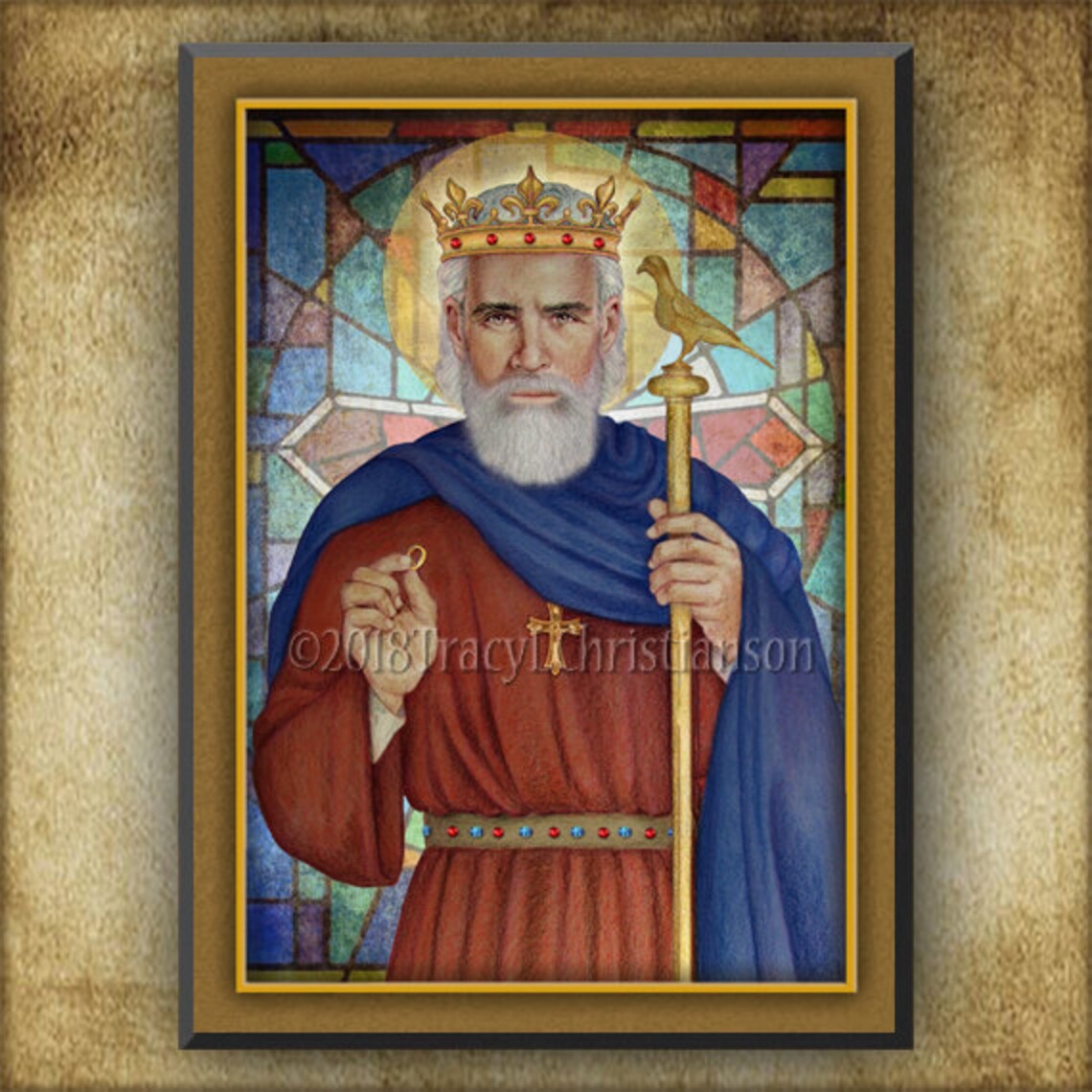 St. Edward the Confessor Wood Plaque and Holy Card GIFT SET, King of ...