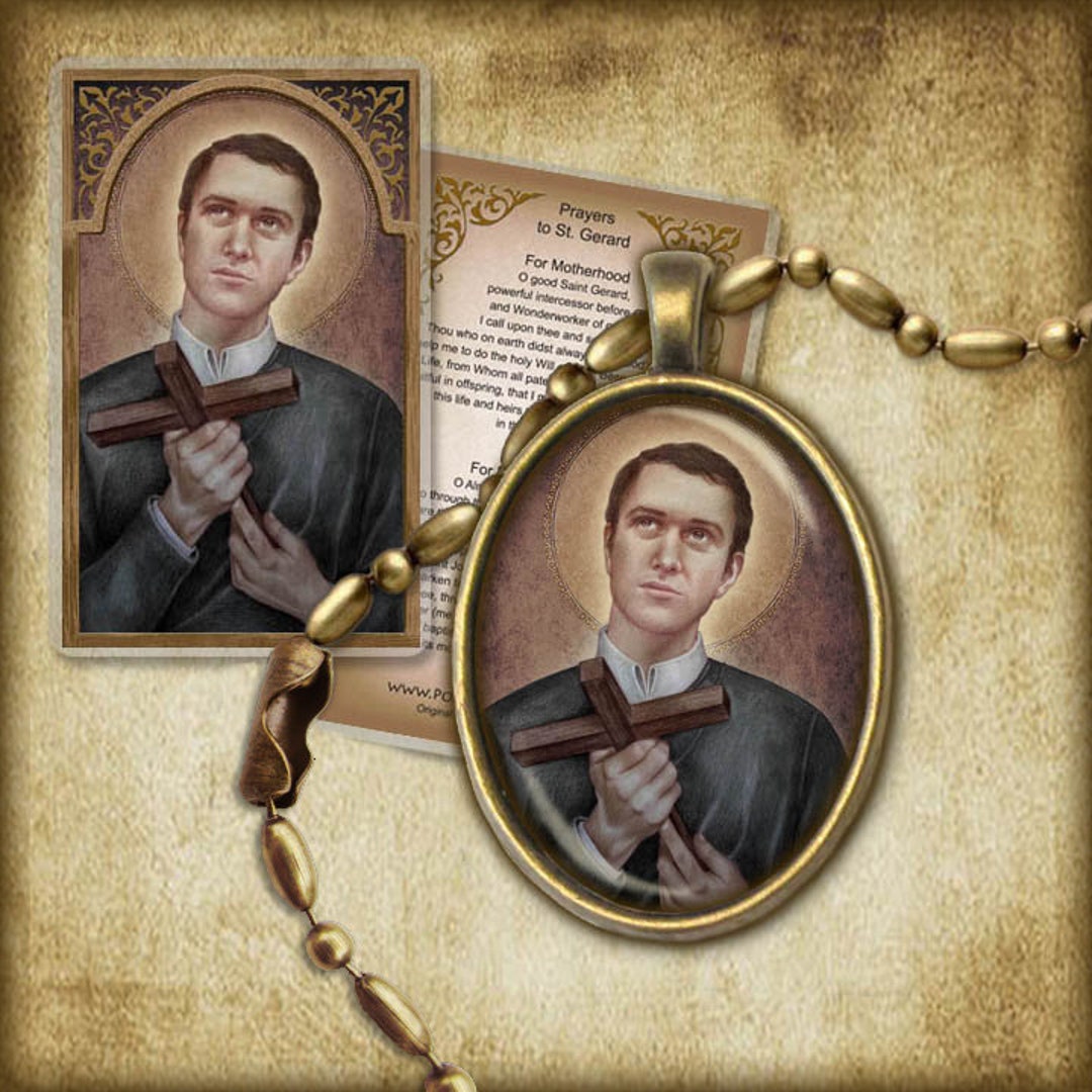St. Gerard Majella, Pendant and Holy Card GIFT SET, Catholic Saint for ...