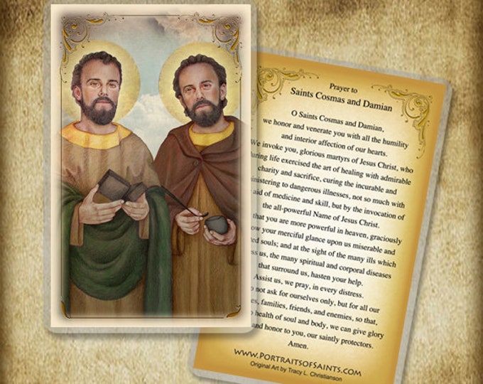 Sts. Cosmas and Damian Holy Card Catholic Saints Who Are - Etsy