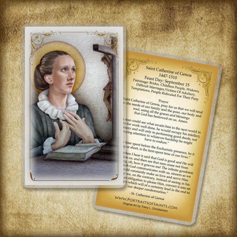 St. Catherine of Genoa Holy Card Catholic Prayer Card - Etsy
