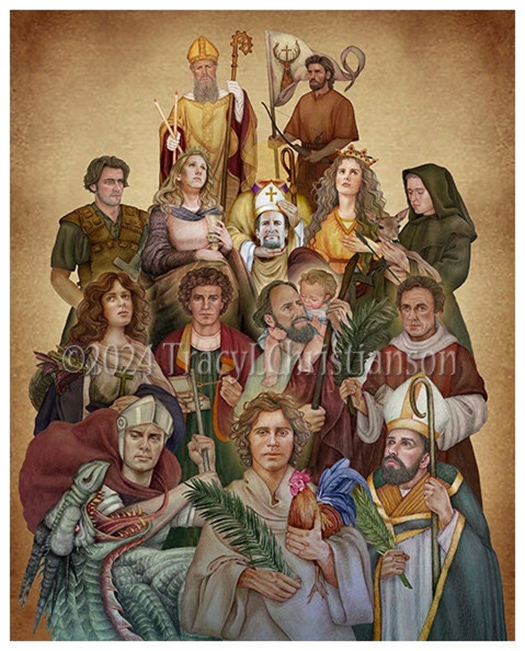 The Fourteen Holy Helpers Print/picture, Catholic Patron Saints - Etsy
