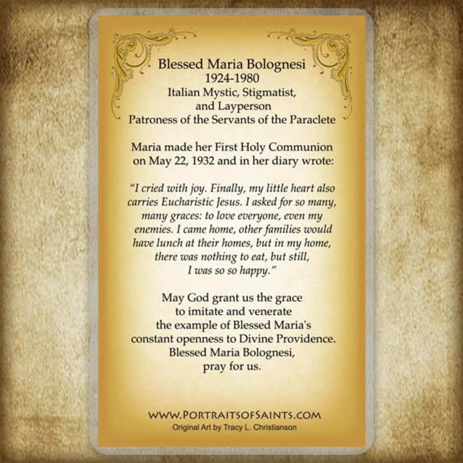 Bl. Maria Bolognesi Holy Card Saint Prayer Card | Etsy