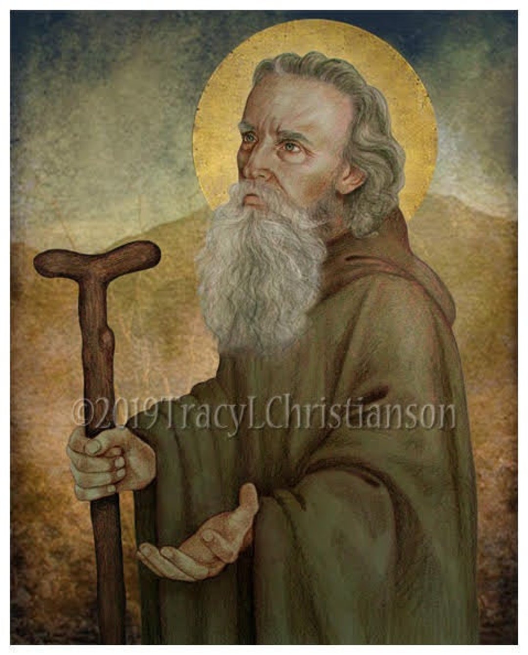 St. Anthony the Abbot Art Print, Catholic Desert Father - Etsy