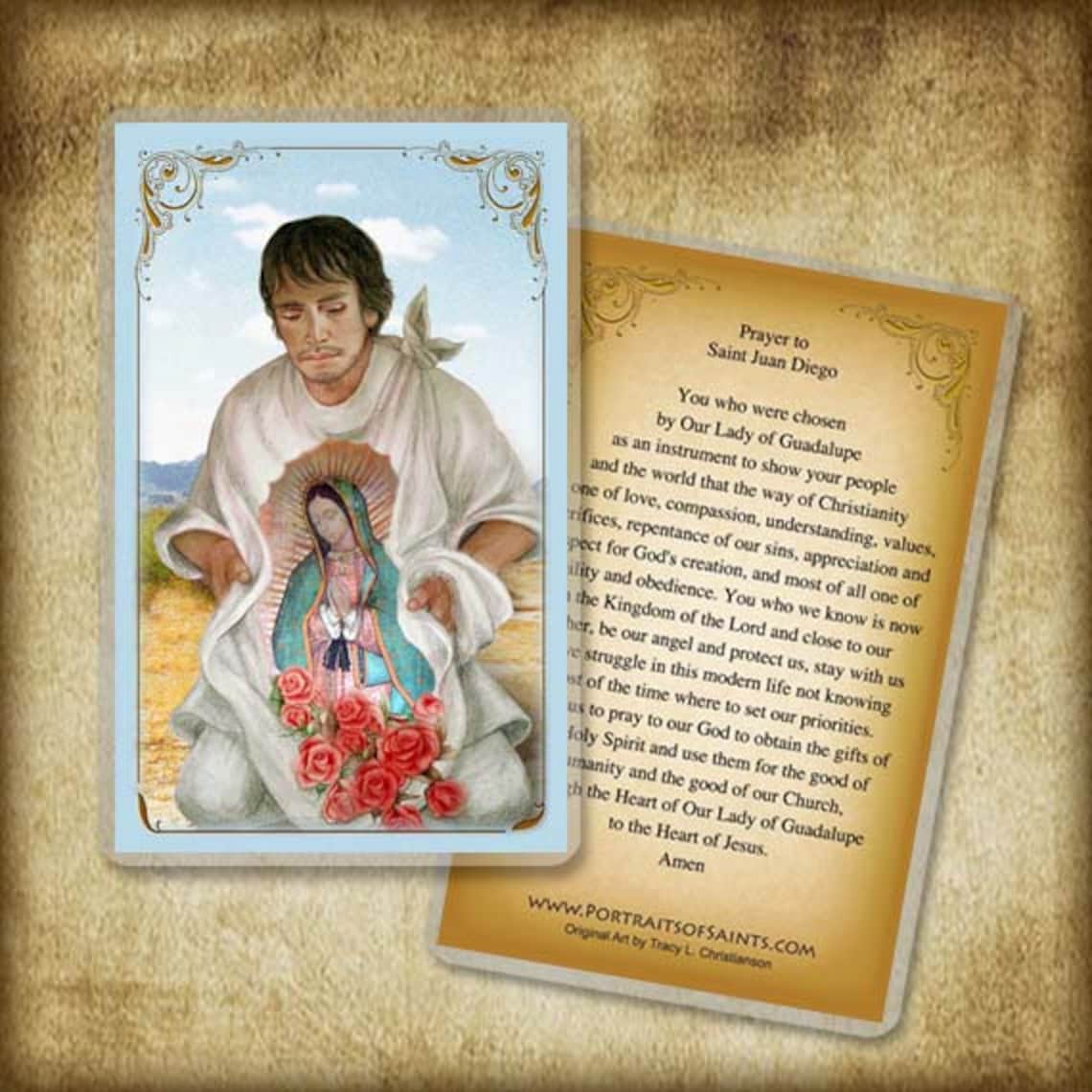 St. Juan Diego Holy Card Our Lady of Guadalupe | Etsy