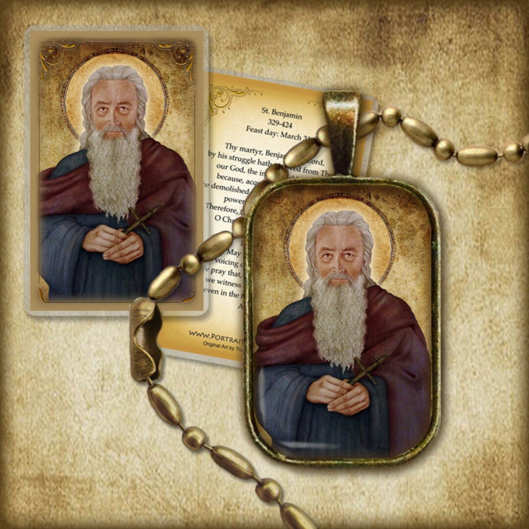 St. Benjamin Pendant and Holy Card GIFT SET, Patron of Evangelist - Etsy