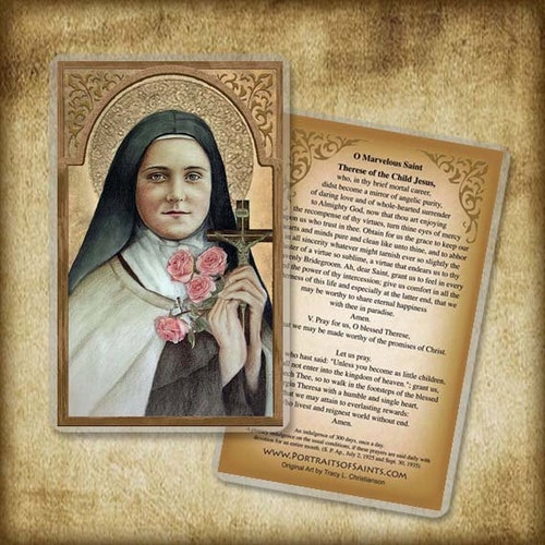 St. Therese of Lisieux D Prayer Card Prayer Card - Etsy