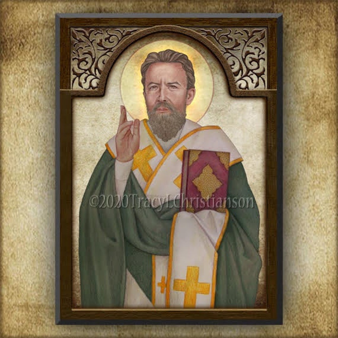 St. Cyril of Jerusalem Wood Icon & Holy Card GIFT SET - Etsy