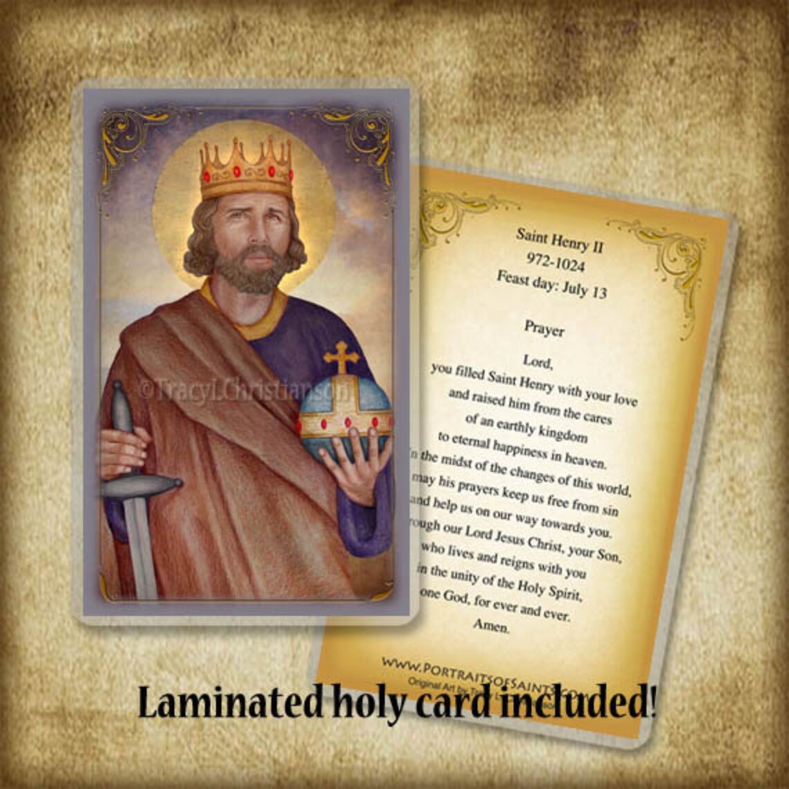 St. Henry II Wood Plaque & Holy Card GIFT SET King of Germany | Etsy