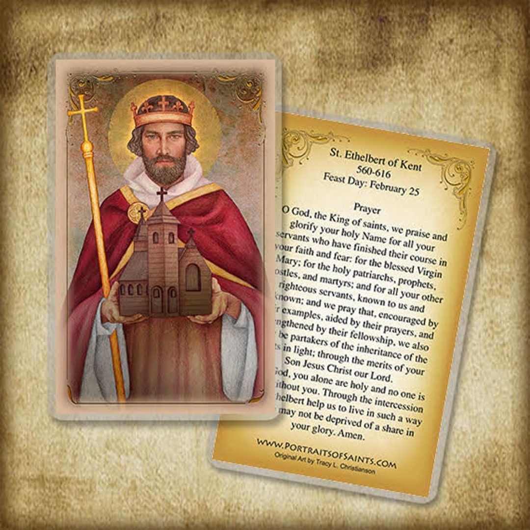 St. Ethelbert of Kent Prayer Card/holy Card - Etsy