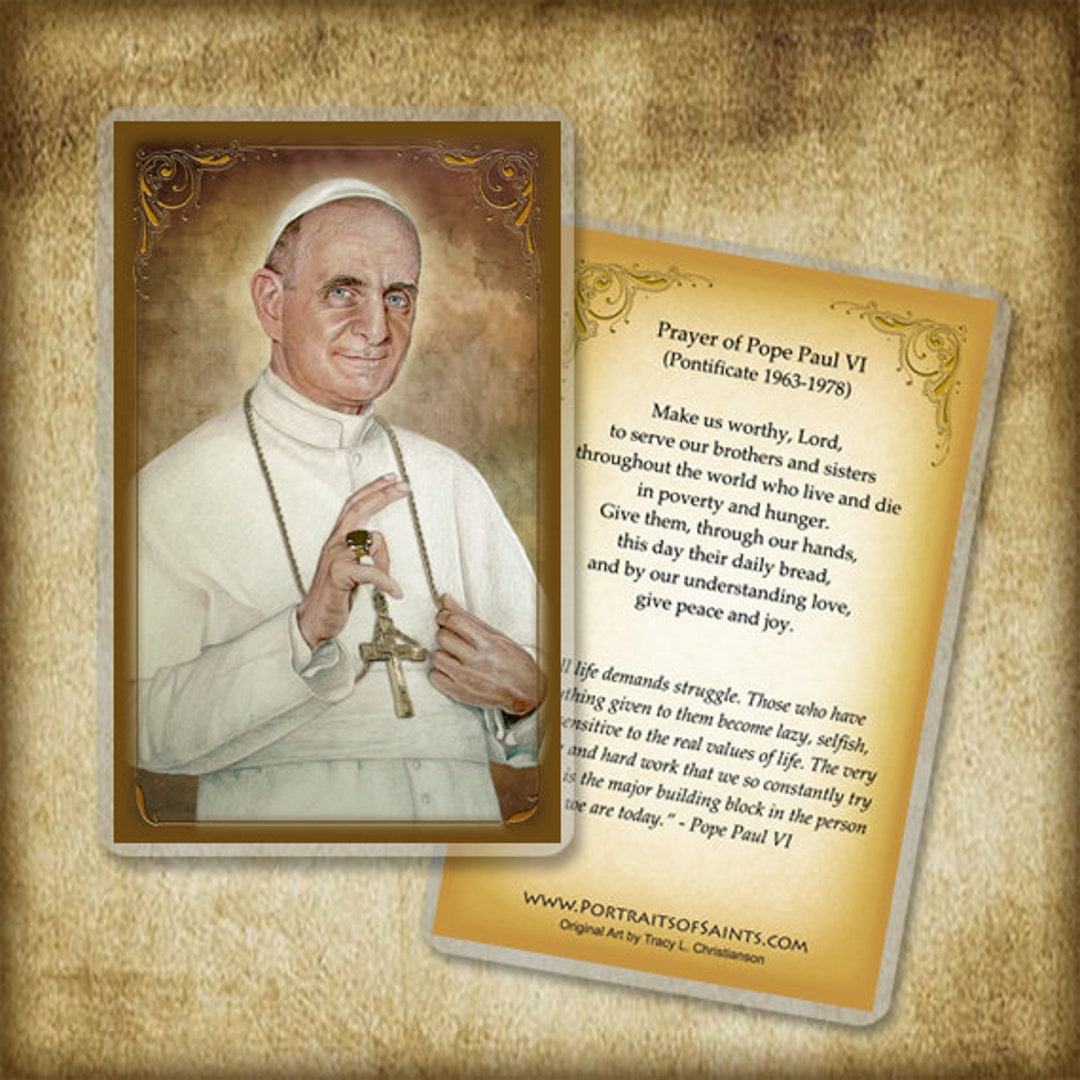 St. Pope Paul VI Holy Card, Saint for Life Issues - Etsy