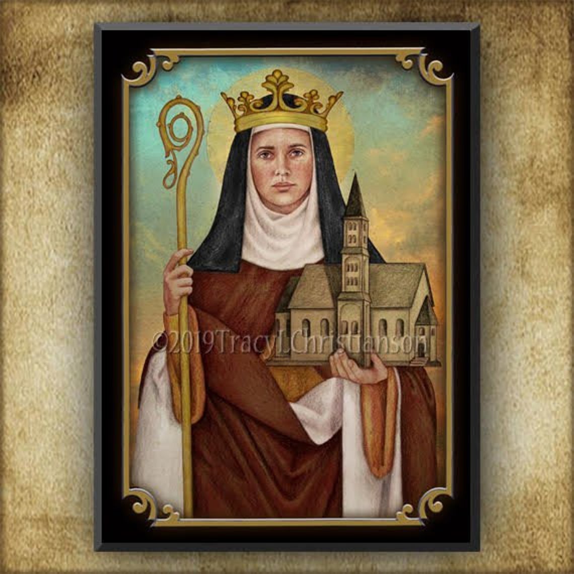 St. Hilda of Whitby Plaque & Holy Card GIFT SET, for Childrens 1st Day ...