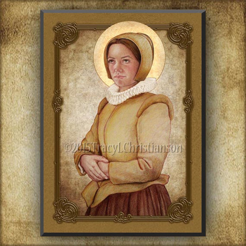 St. Anne Line Wood Icon & Holy Card GIFT SET Gift for | Etsy