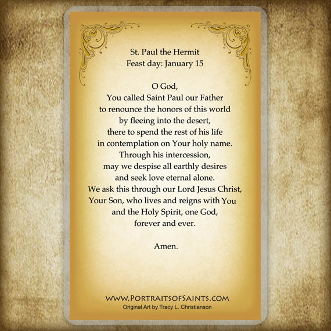 St. Paul the Hermit Prayer Card - Etsy
