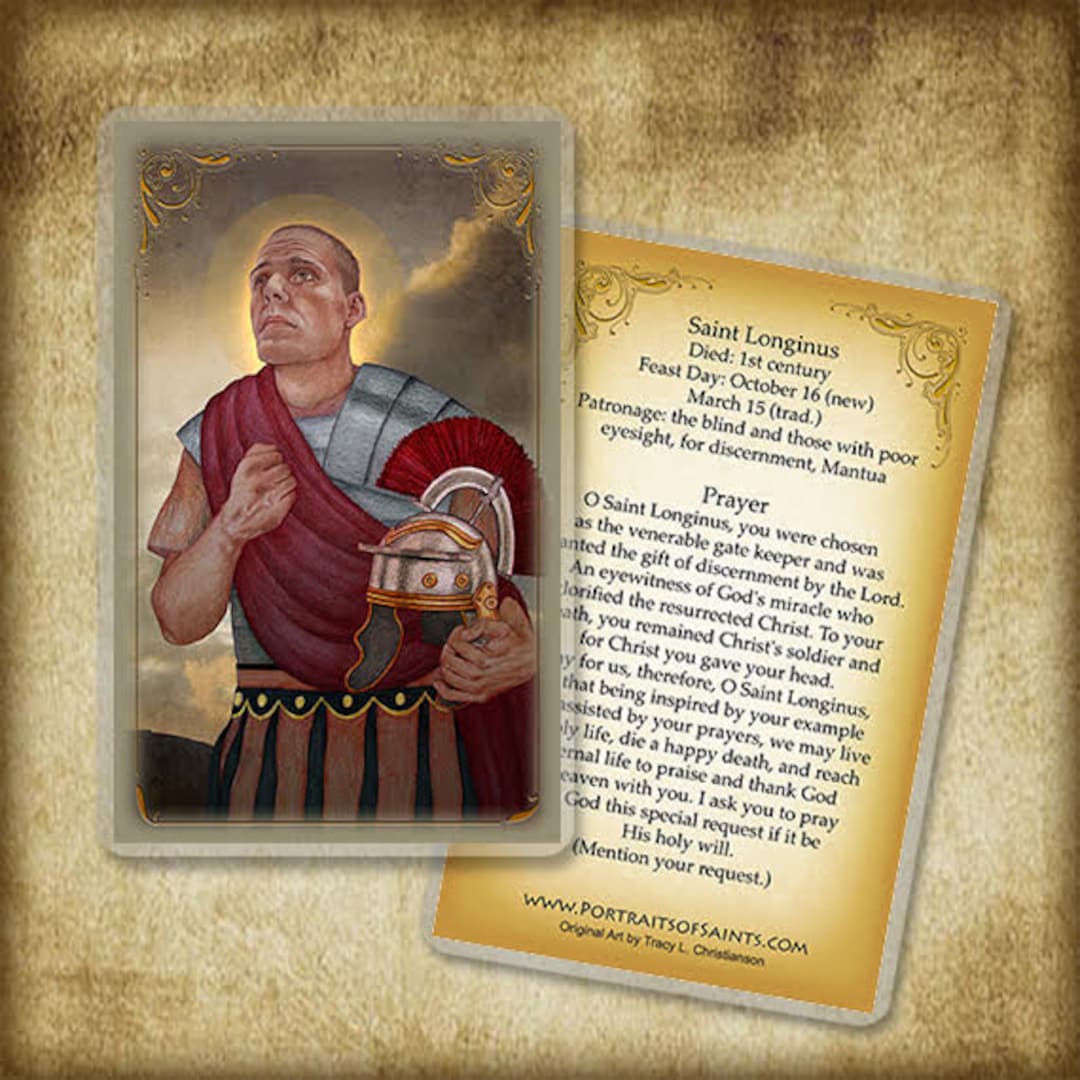 St. Longinus the Centurion Holy Card/prayer Card, Saint for Those With ...