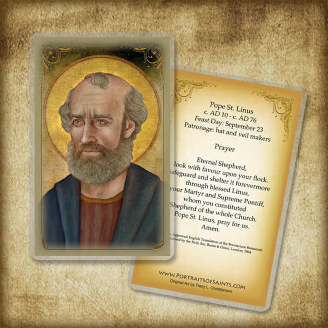 Pope St. Linus Holy Card, Catholic Prayer Card - Etsy
