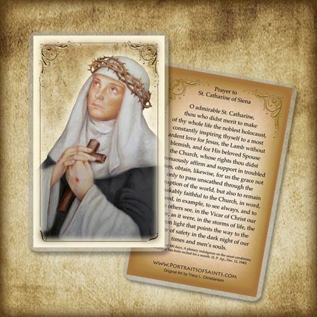 St. Catherine of Siena Holy Card, Doctor of the Church - Etsy