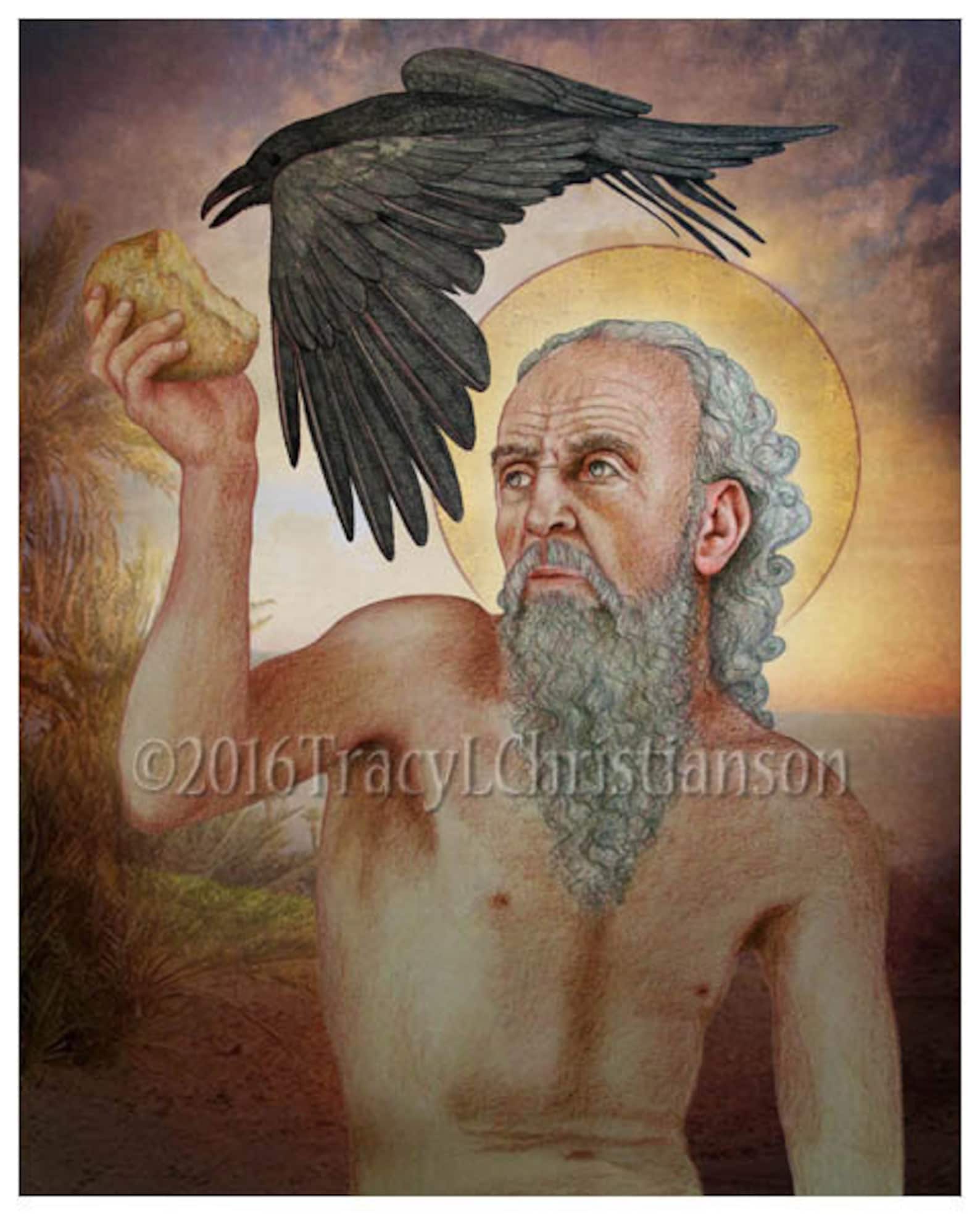 St. Paul the Hermit Catholic Saint Art Print, Patron of Weavers - Etsy