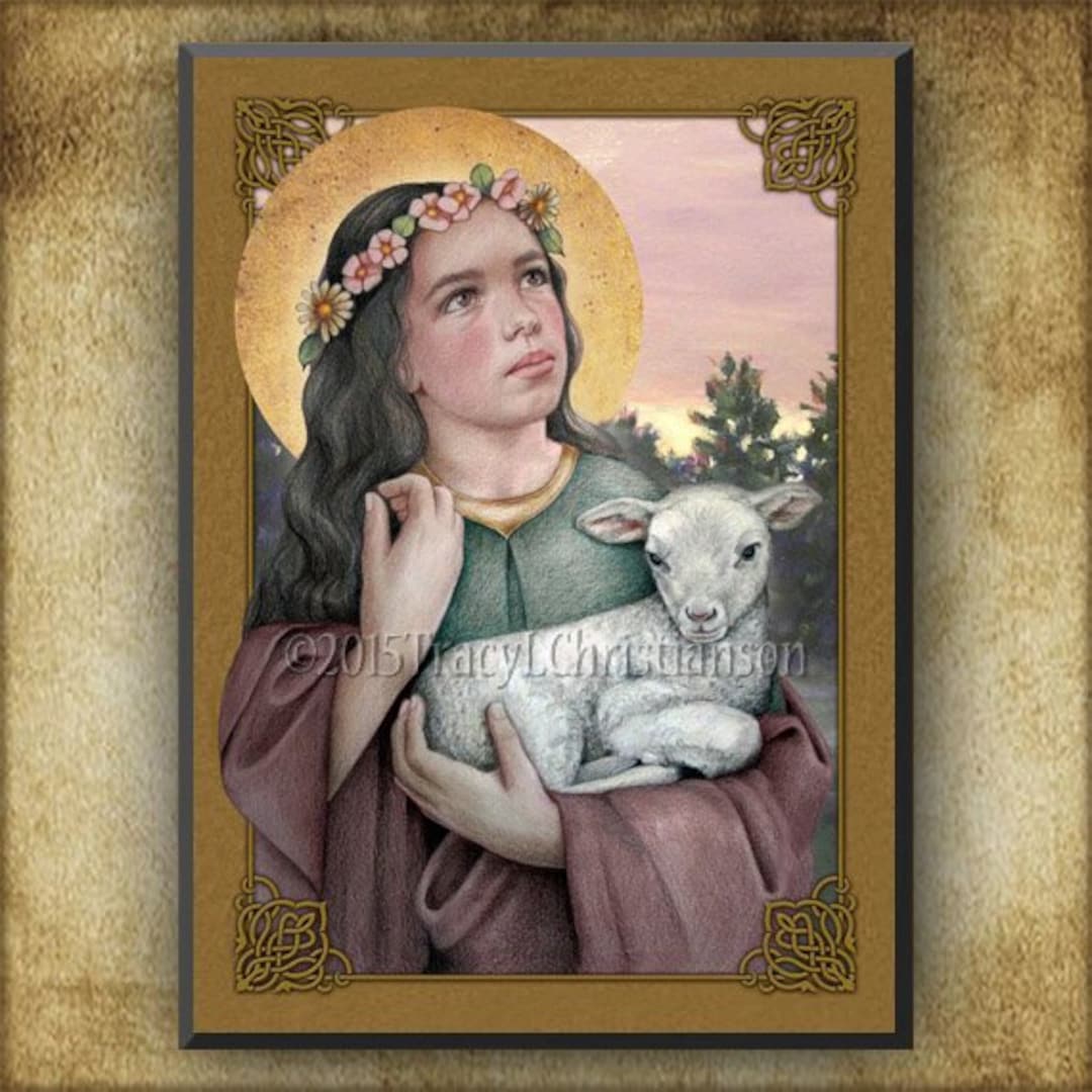 St. Agnes of Rome Plaque & Holy Card Gift Set, Patron of Chastity, 1st ...