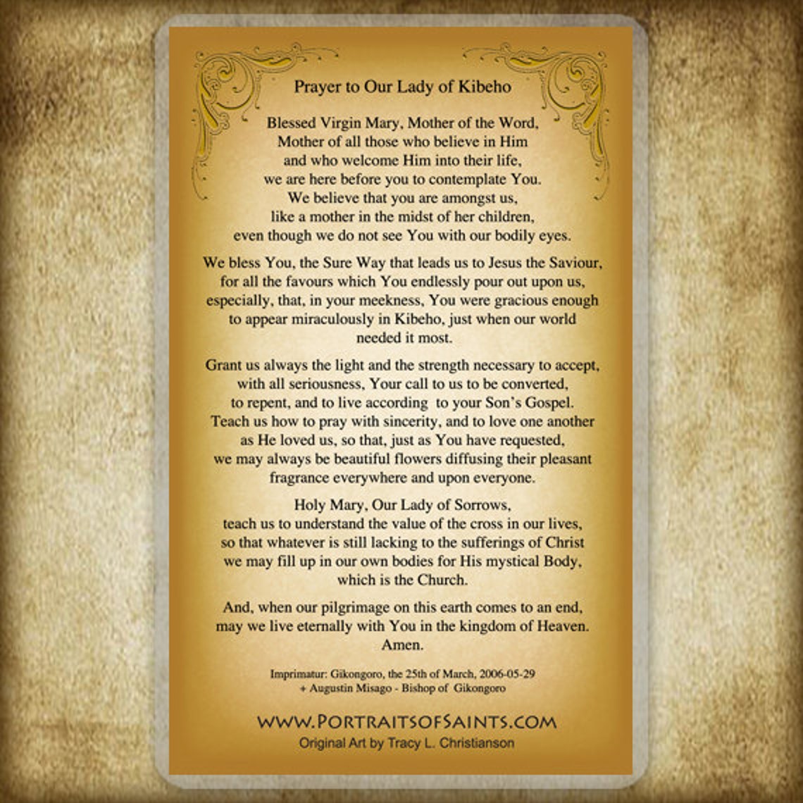 Our Lady of Kibeho Prayer Card - Etsy