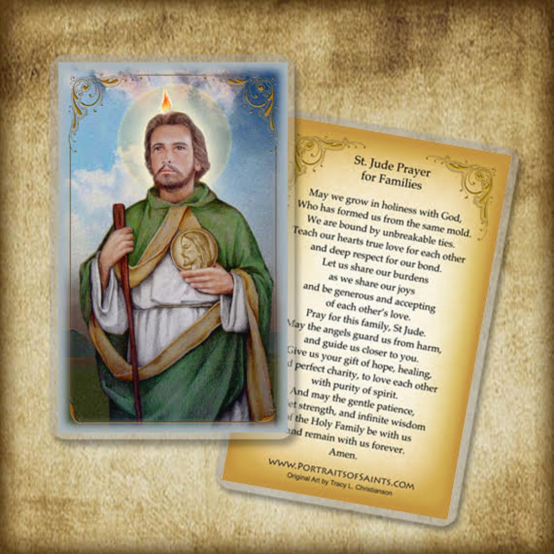 St. Jude (B) Holy Card/prayer Card for Families - Etsy