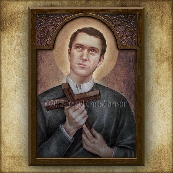St. Gerard Majella Wood Icon/plaque & Holy Card GIFT SET, Patron Saint ...