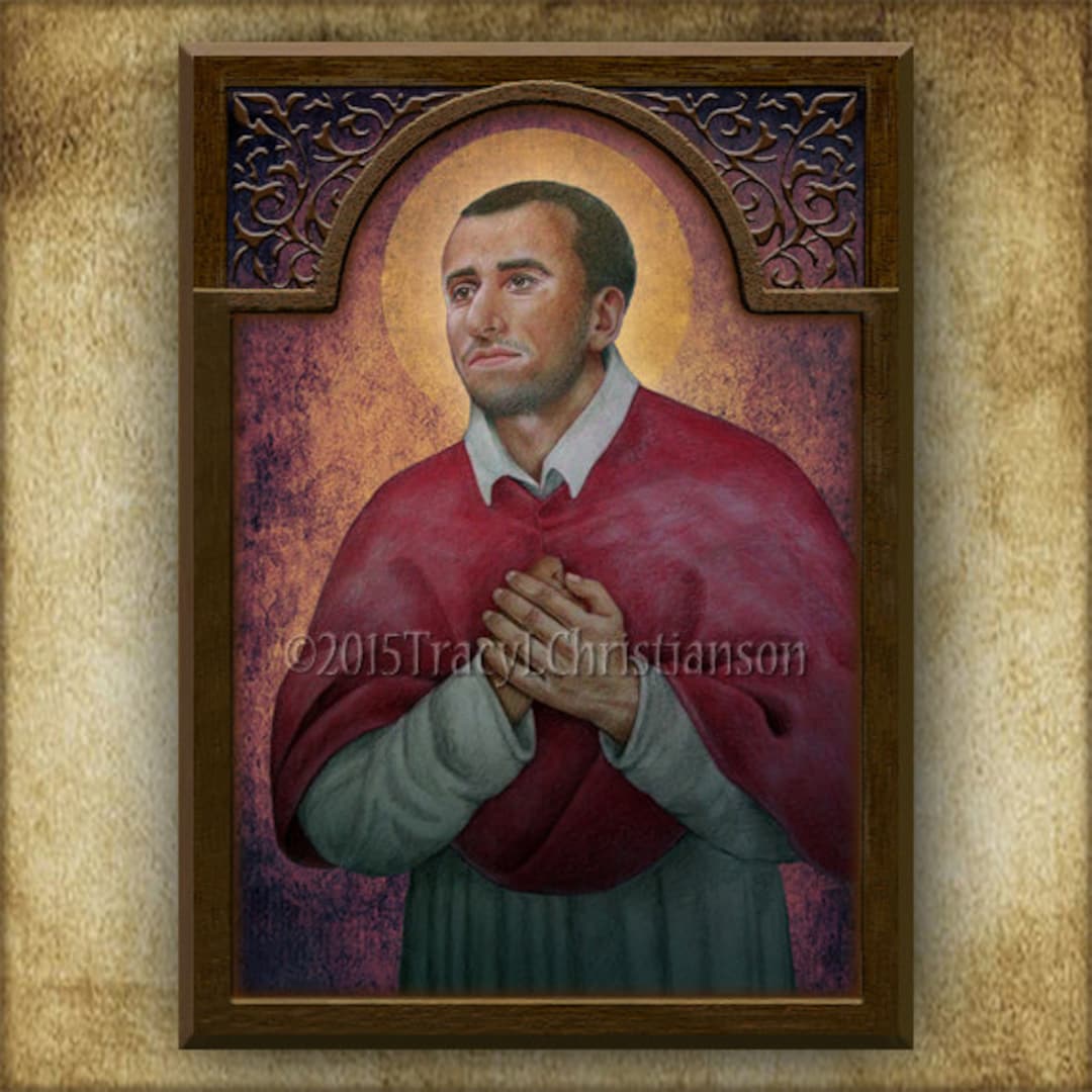 St. Charles Borromeo Wood Icon & Holy Card GIFT SET, Catholic Saint of ...