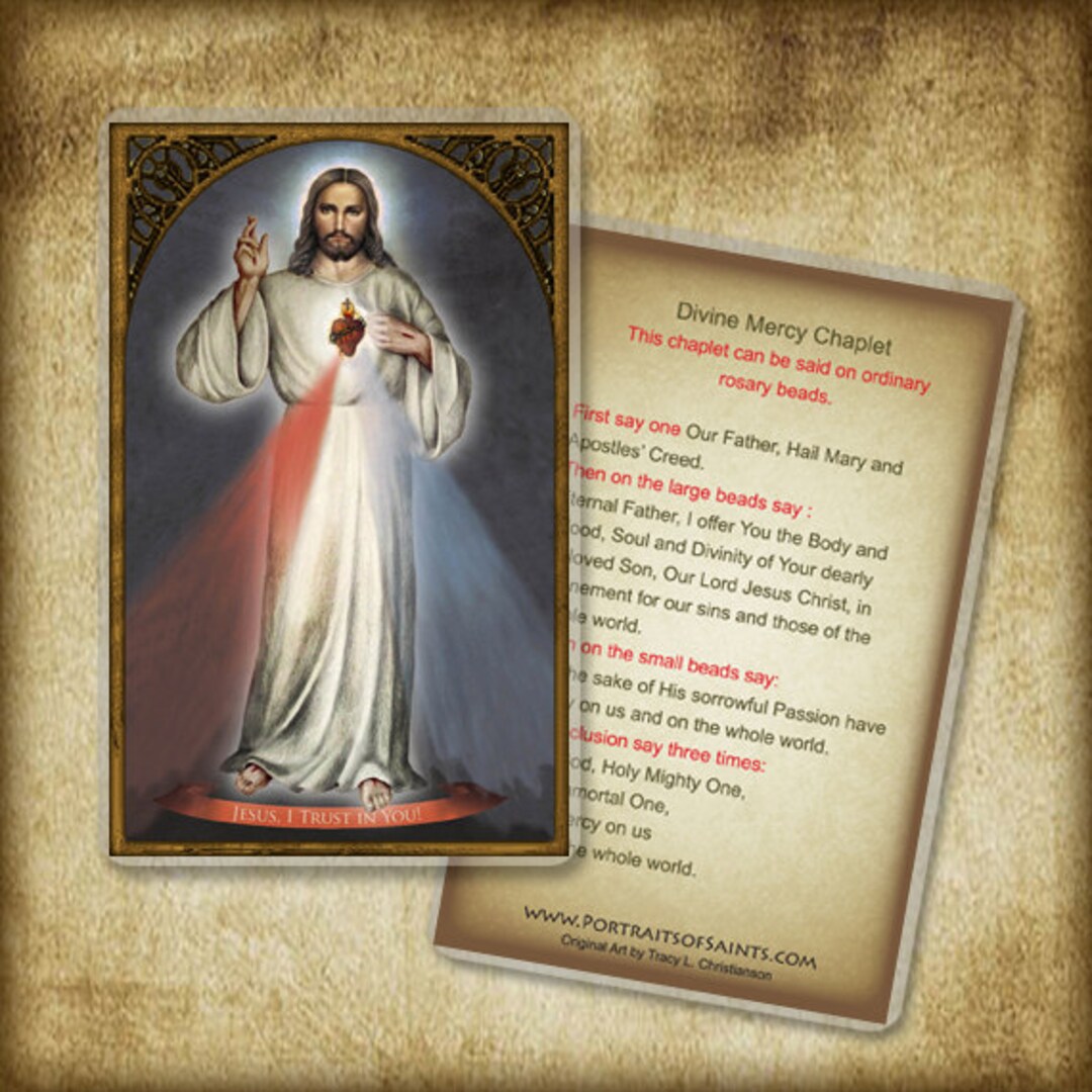 Divine Mercy Holy Card - Etsy