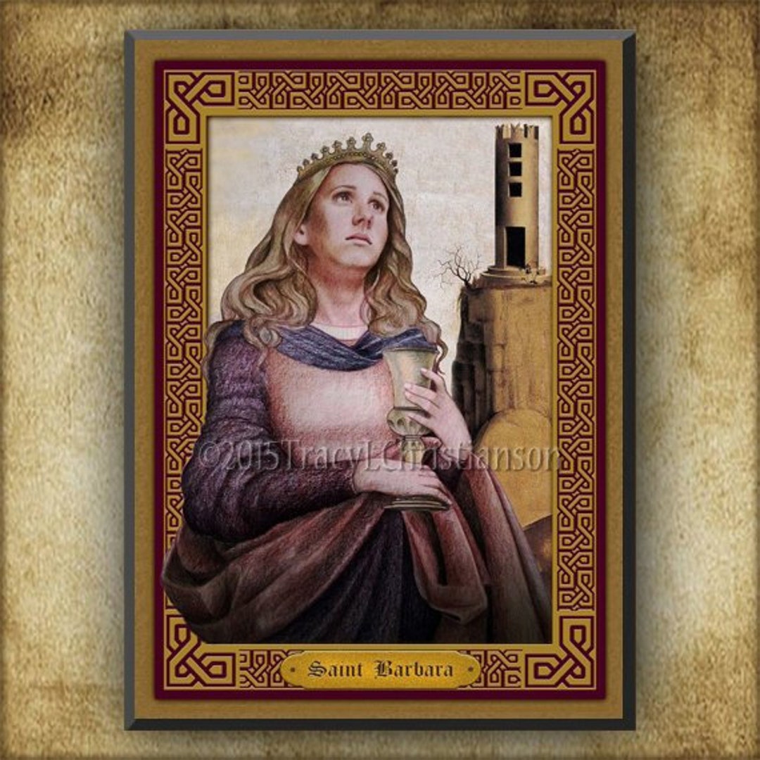 St. Barbara Plaque and Holy Card GIFT SET, Patron Saint of Architects ...