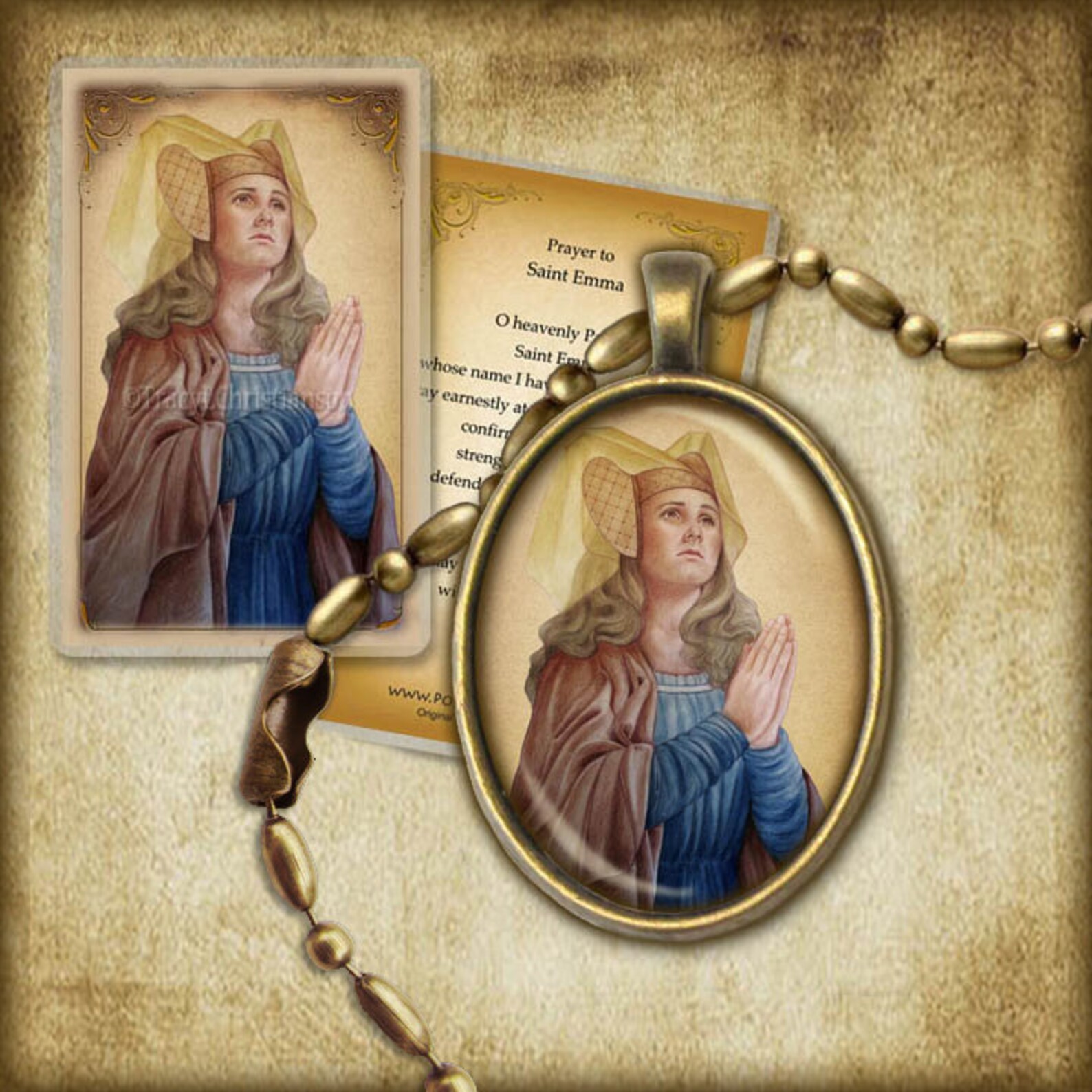 St. Emma of Gurk Pendant and Holy Card GIFT SET Catholic - Etsy